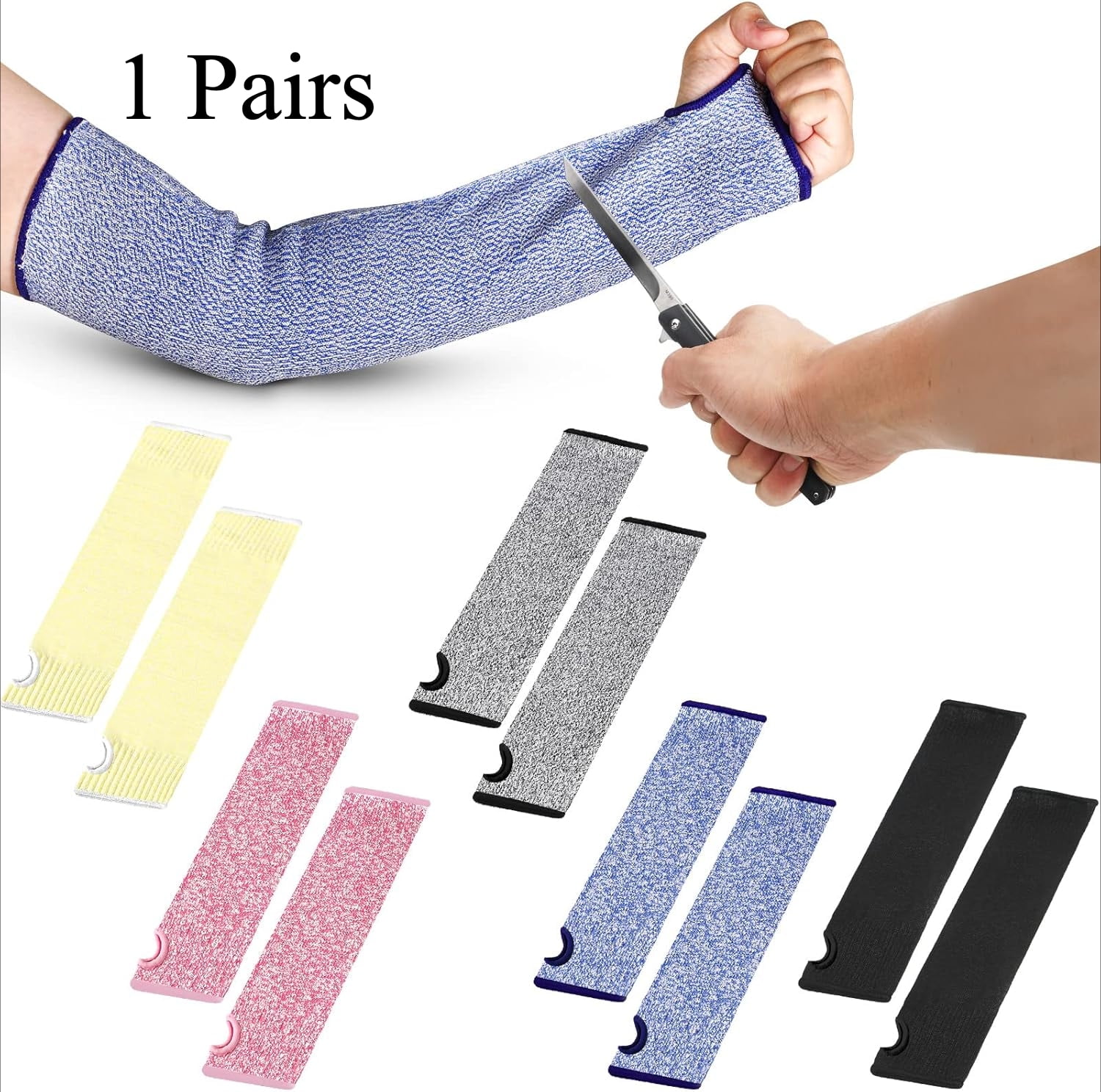 Minzimin 1 Pairs Cut Resistant Sleeves for Arm Work Protection Safety ...