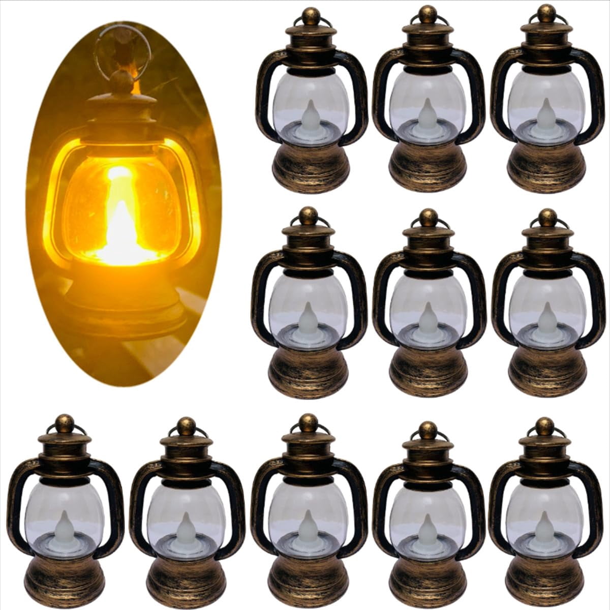 Minzimin 12 Pack Mini Lantern with 4