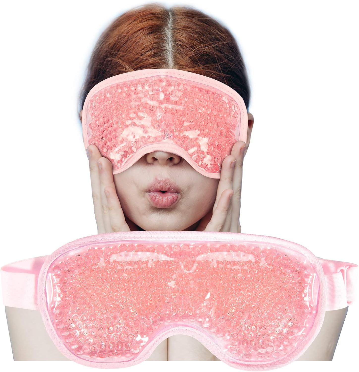 Minzimin 1Pack Cooling Eye Mask with Gel Bead, Reusable Cold Compress ...