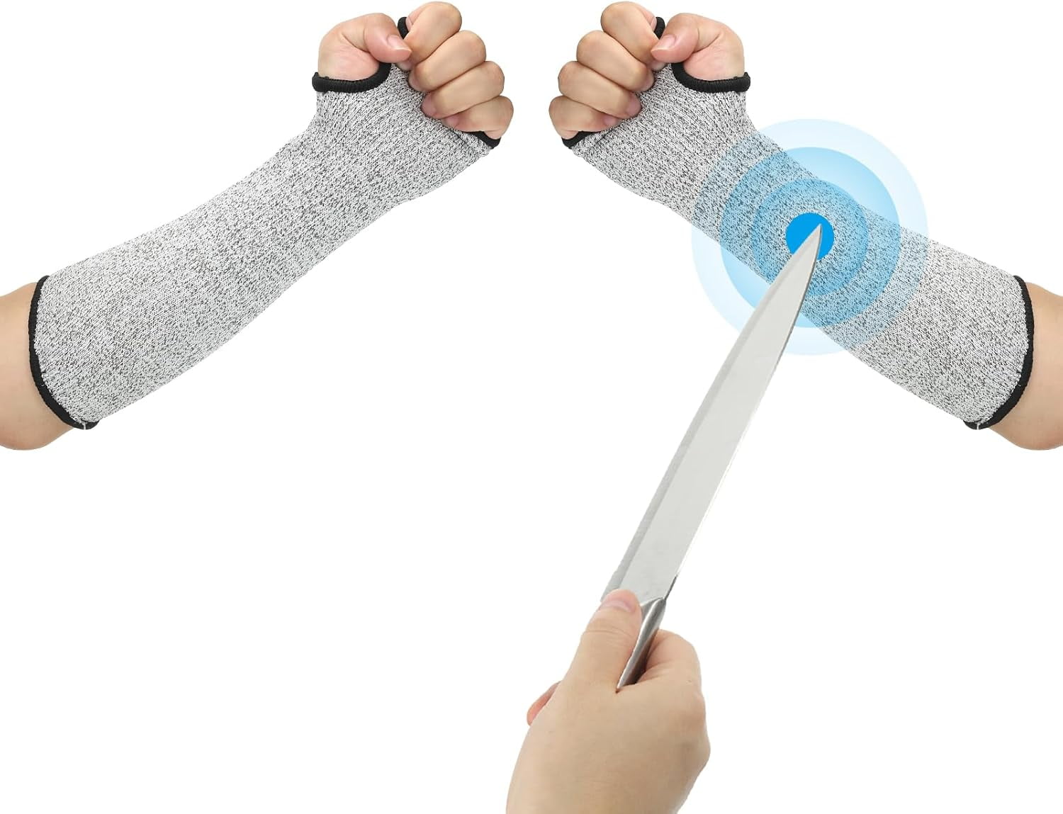 Minzimin 1Pairs Cut Resistant Sleeve, Arm Safety Protectors Sleeves ...