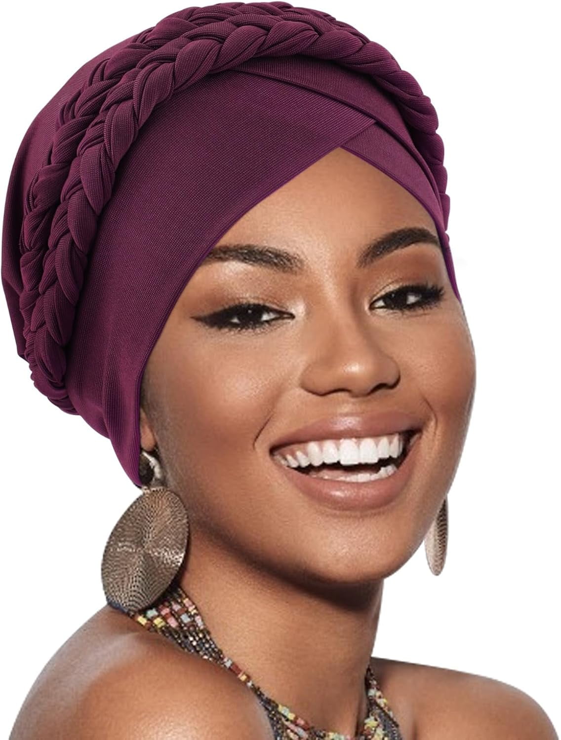 Minzimin 1Pcs African Women Turban Caps Double Pre-Tied Twisted Turbans ...