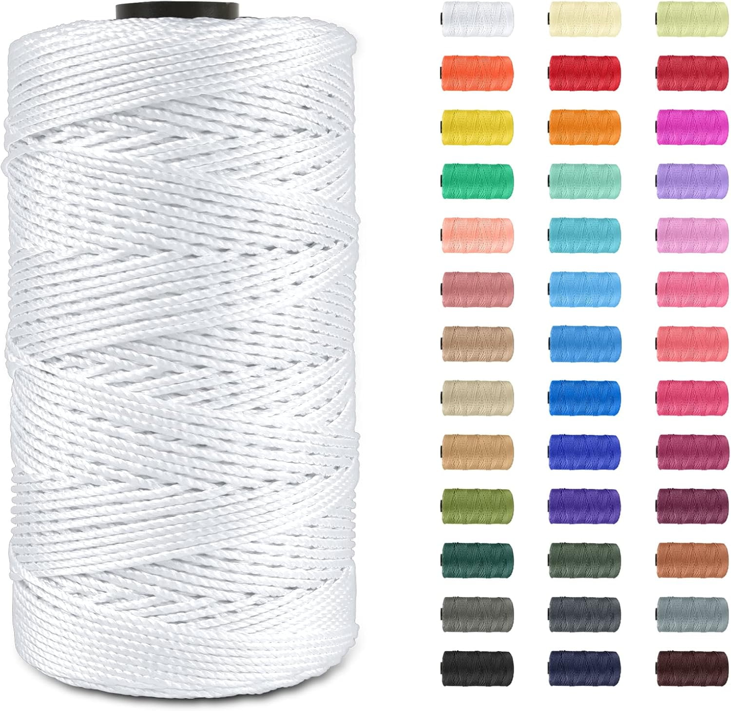 Minzimin 1Pcs Polypropylene Macrame Cord 1.5mm x 656 feet Twisted 100% Polypropylene Rope Twine ...