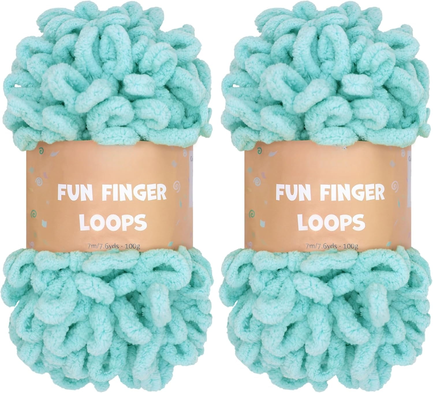 Minzimin 2 Pack (7.6 yds,3.5 oz Each Skein) Bulky Loop Yarn for Finger ...