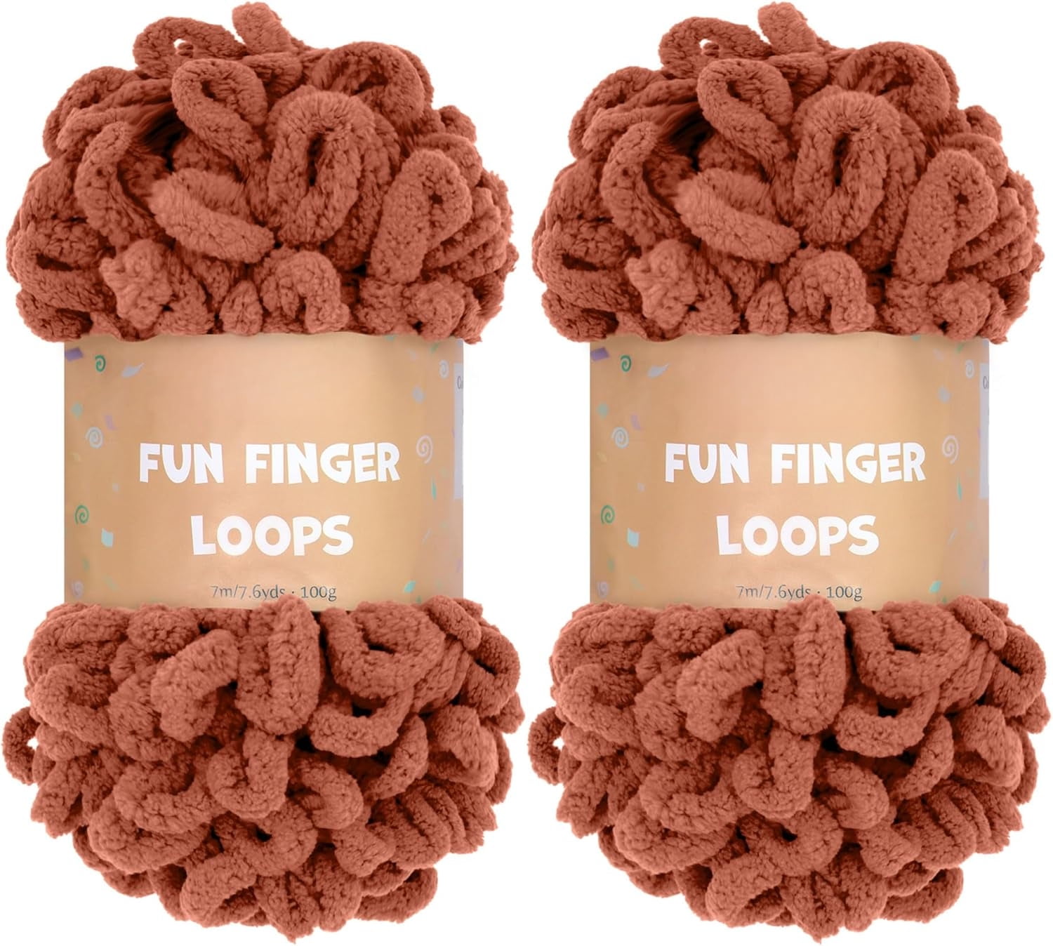 Minzimin 2 Pack (7.6 yds,3.5 oz Each Skein) Bulky Loop Yarn for Finger ...