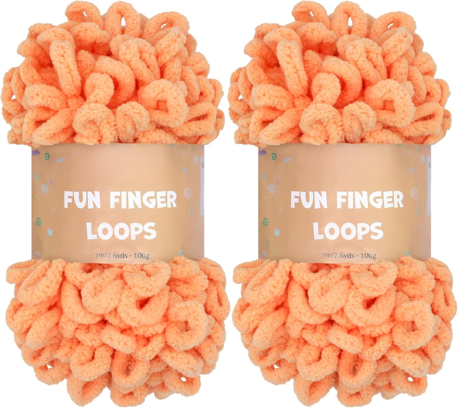 Minzimin 2 Pack (7.6 yds,3.5 oz Each Skein) Bulky Loop Yarn for Finger ...