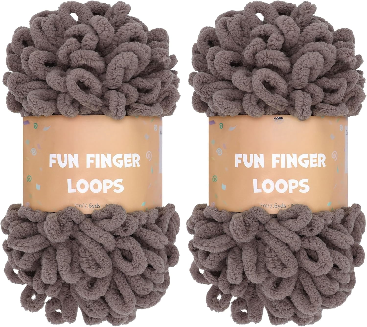 Minzimin 2 Pack (7.6 yds,3.5 oz Each Skein) Bulky Loop Yarn for Finger ...