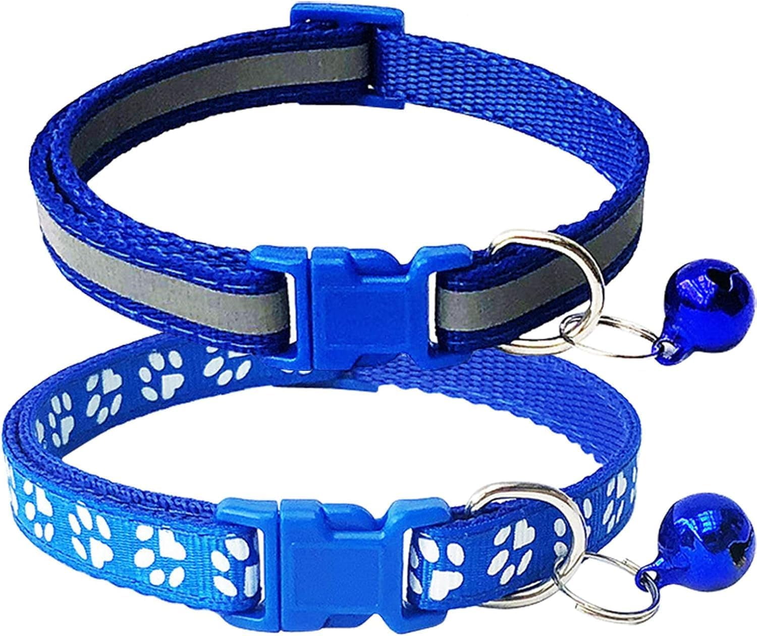 Minzimin 2-Pack Footprint & Reflective Cat Collar with Bell, & Dog ...