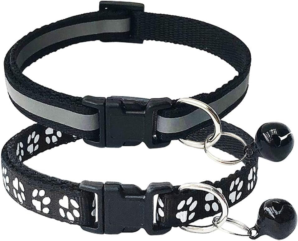 Minzimin 2-Pack Footprint & Reflective Cat Collar with Bell, & Dog ...