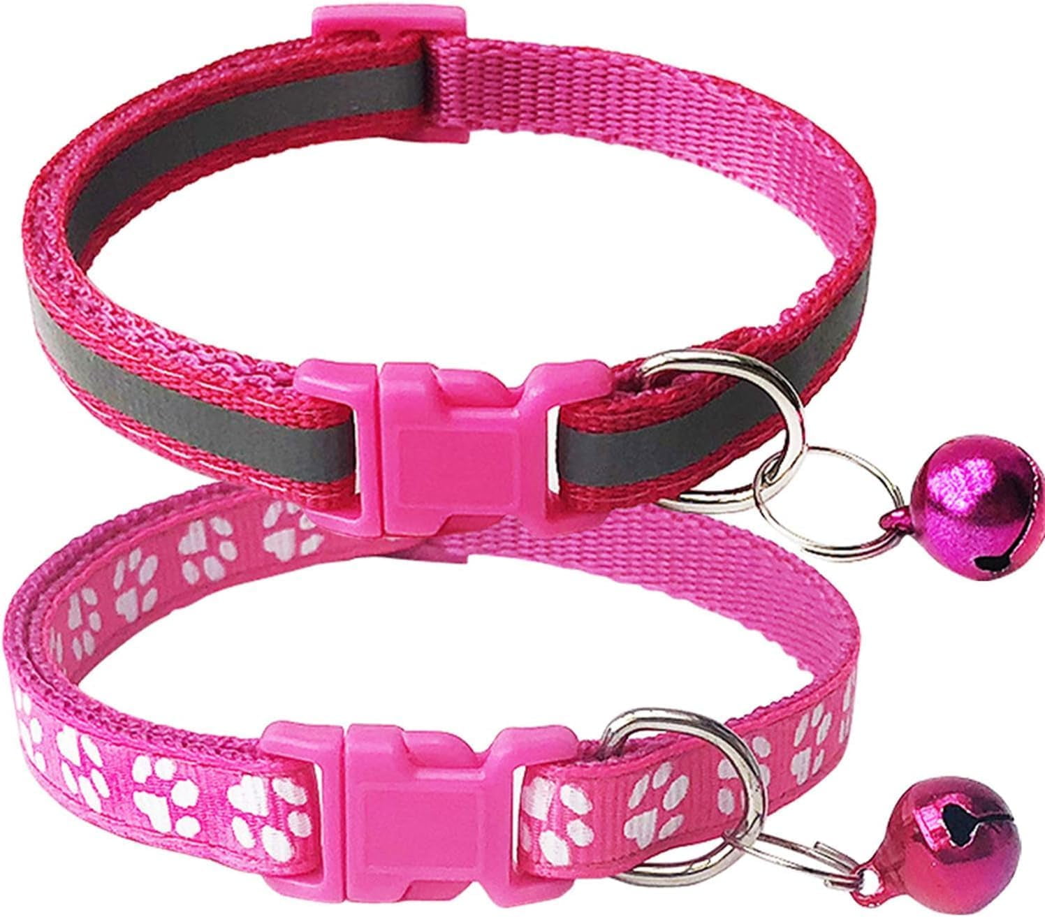 Minzimin 2-Pack Footprint & Reflective Cat Collar with Bell, & Dog ...