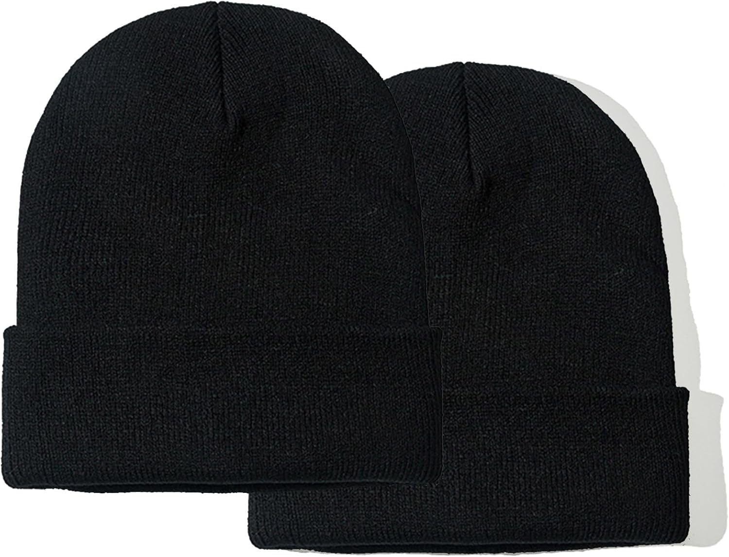 Minzimin 2 Packs Unisex Beanie Hats for Men and Women Knit Winter ...