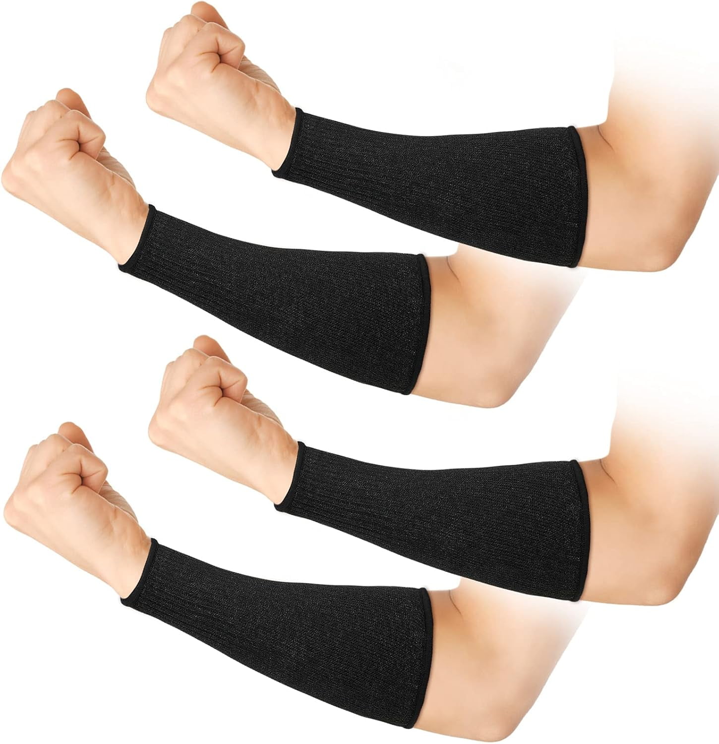 Minzimin 2 Pairs Cut Resistant Sleeves Level 5 Arm Protective Sleeve ...