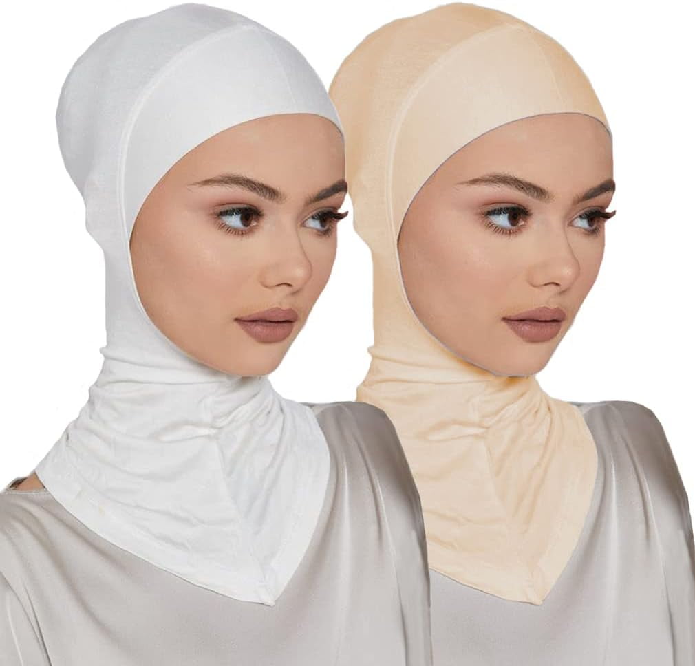 Minzimin 2 Pieces Modal Hijab Cap Adjustable Muslim Stretchy Turban ...