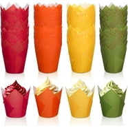 Mombake Standard Foil Red Cupcake Liners Muffin Baking Cups for Party ...