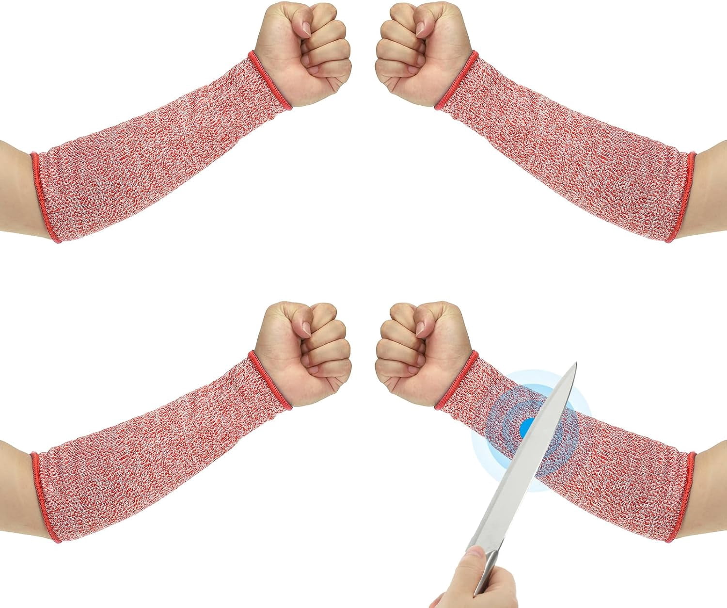 Minzimin 2Pairs Cut Resistant Sleeve Arm Safety Protectors Sleeves ...