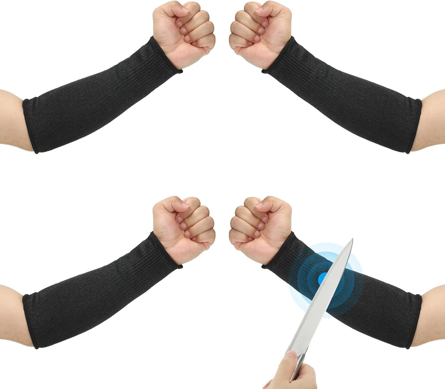 Minzimin 2Pairs Cut Resistant Sleeve Arm Safety Protectors Sleeves ...