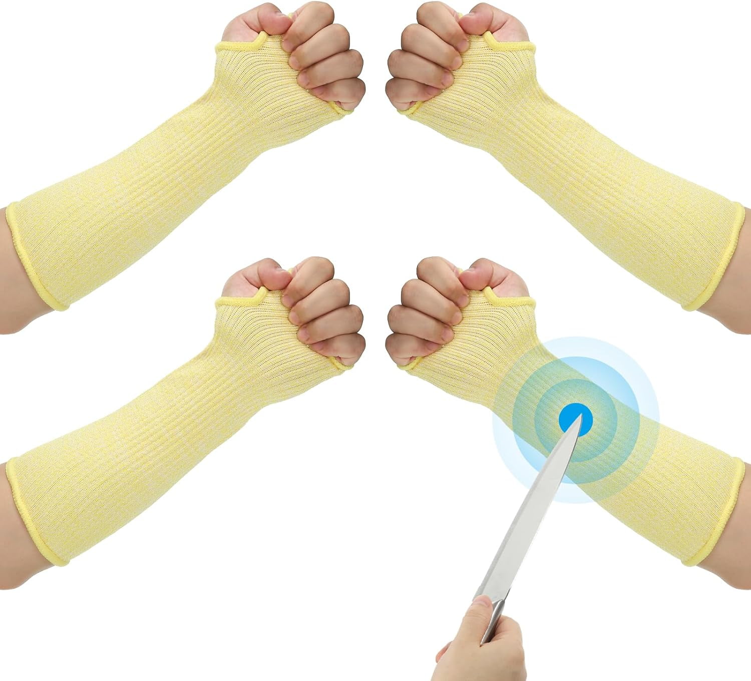 Minzimin 2Pairs Cut Resistant Sleeve Arm Safety Protectors Sleeves with ...