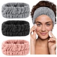 Minzimin 3 Pack Microfiber Towel Headbands for Washing Face, Facial ...