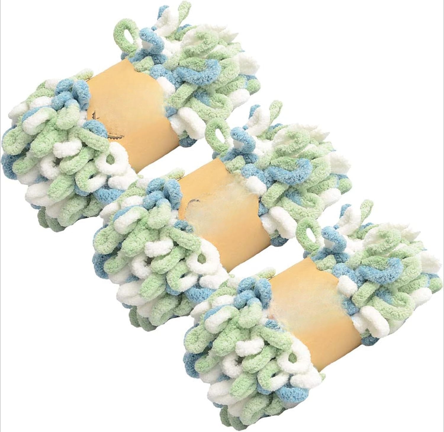 Minzimin 3Pack Chunky Blanket Yarn Chenille Finger Loop Yarn for Hand ...