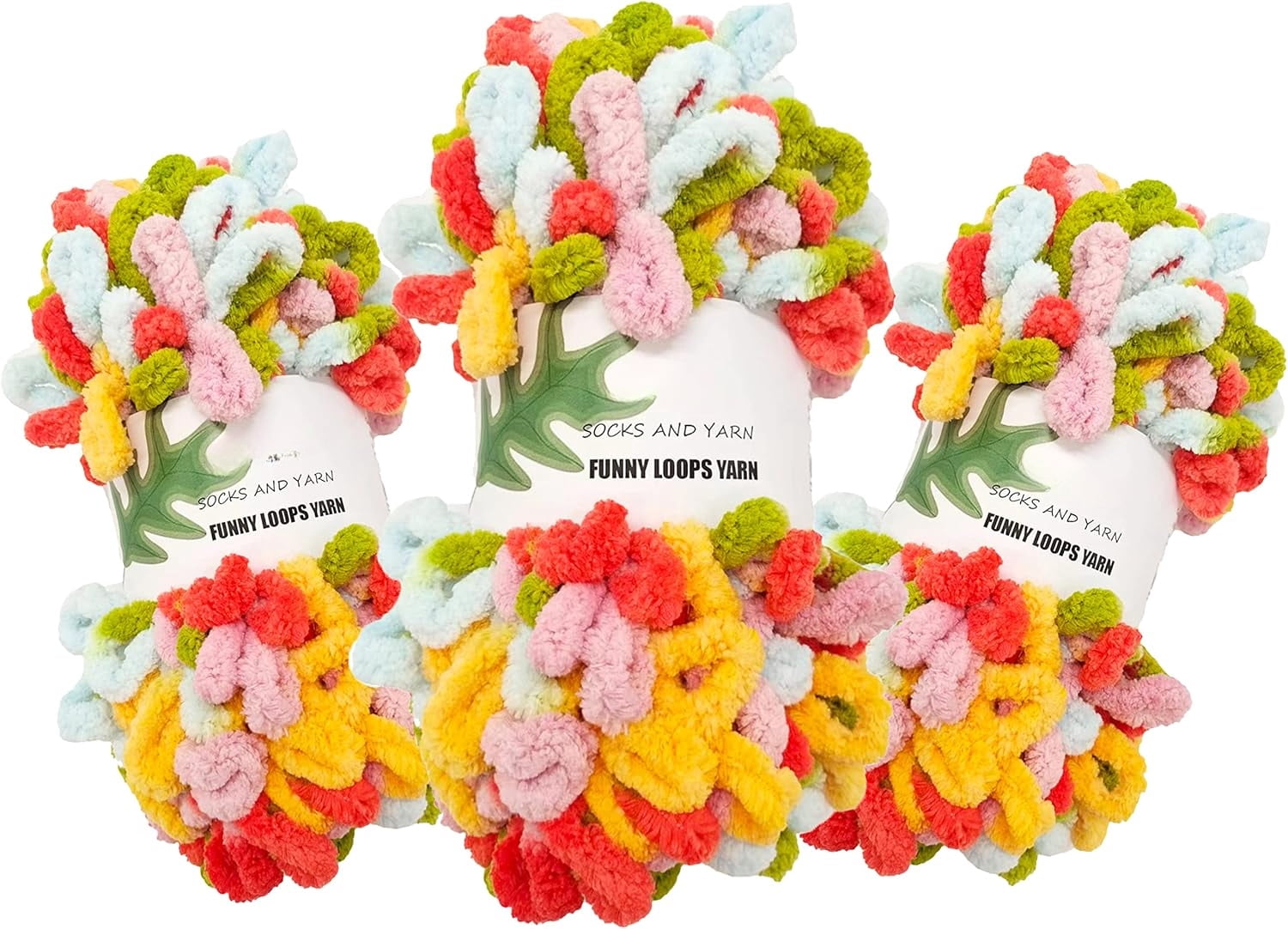 Minzimin 3Pack of Loop Yarn Finger Knitting Yarn - Walmart.com