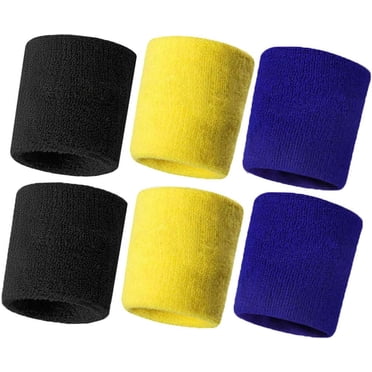 18 Pcs Sweatbands Headband Wristband Set Colorful Striped Terry Cloth ...