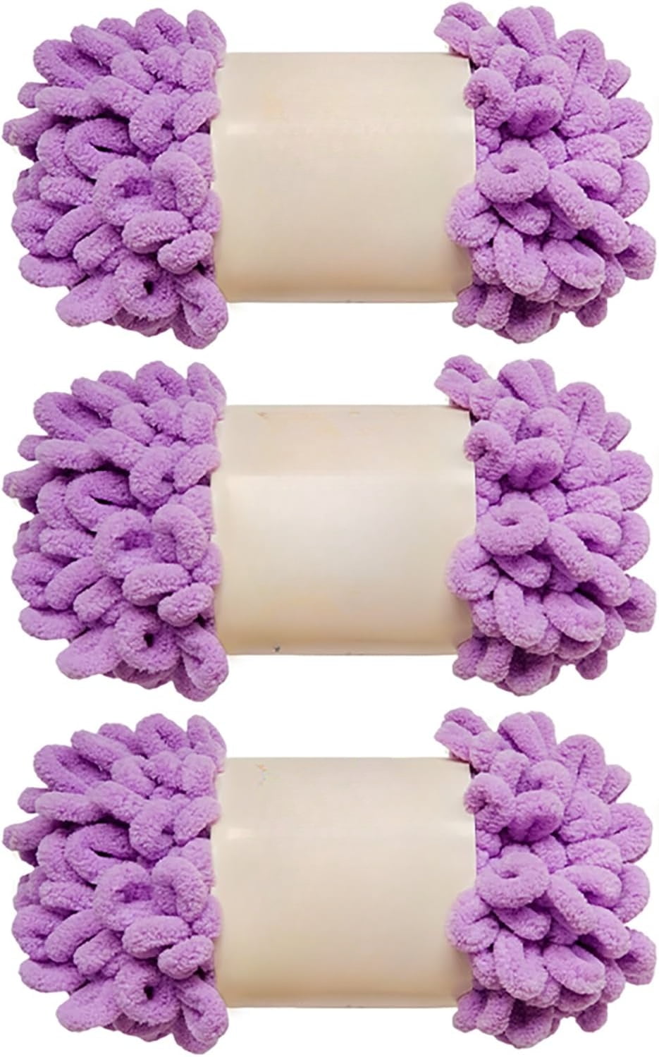 Minzimin 3pcs/300g Loop Yarn 100% Polyester Chenille Puffy Yarn, Craft ...