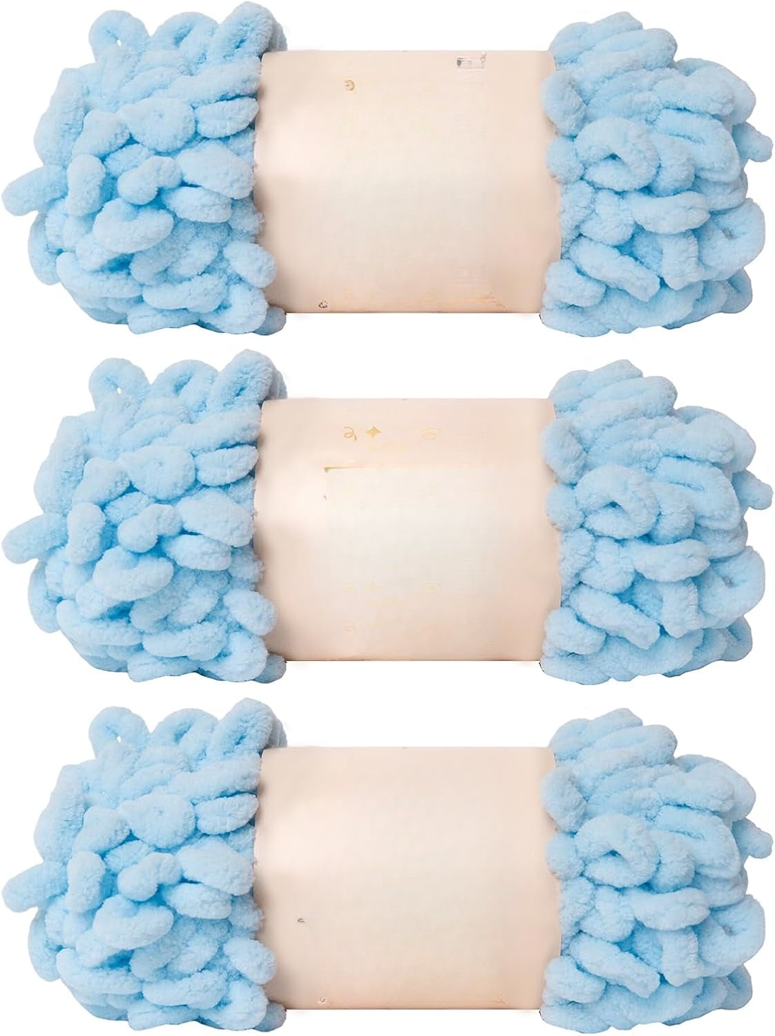 Minzimin 3pcs/300g Loop Yarn 100% Polyester Chenille Puffy Yarn, Craft ...