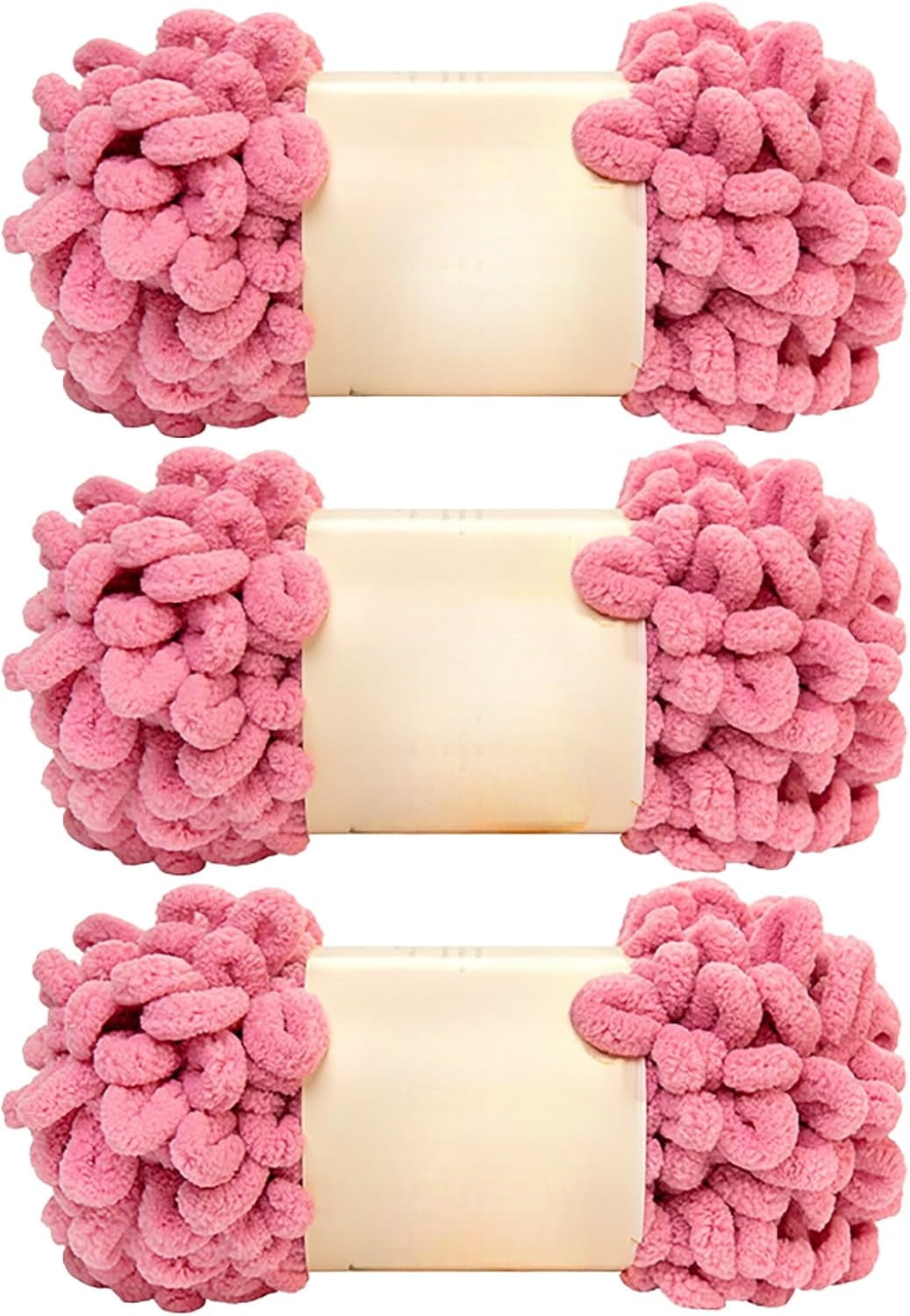 Minzimin 3pcs/300g Loop Yarn 100% Polyester Chenille Puffy Yarn, Craft ...
