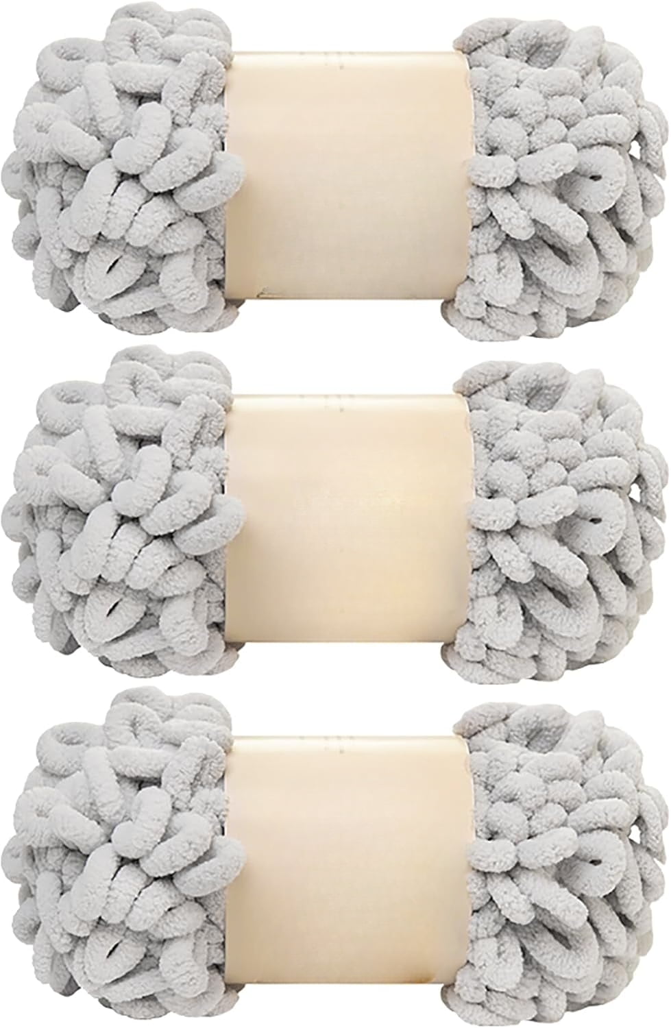Minzimin 3pcs/300g Loop Yarn 100% Polyester Chenille Puffy Yarn, Craft ...