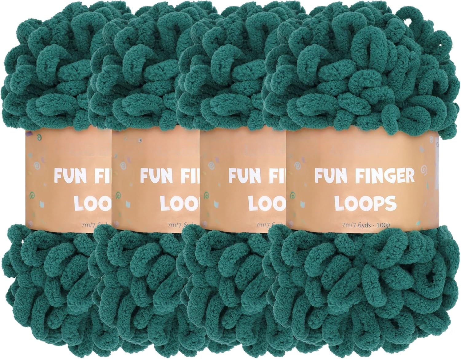 Minzimin 4 Pack (7.6 yds,3.5 oz Each Skein) Bulky Loop Yarn for Finger ...