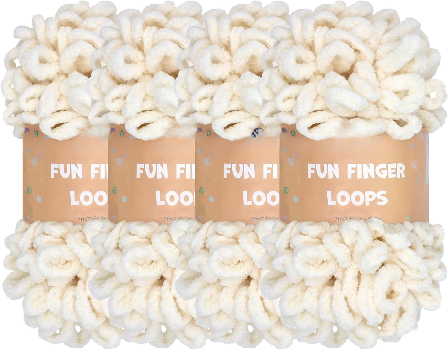 Minzimin 4 Pack (7.6 yds,3.5 oz Each Skein) Bulky Loop Yarn for Finger ...