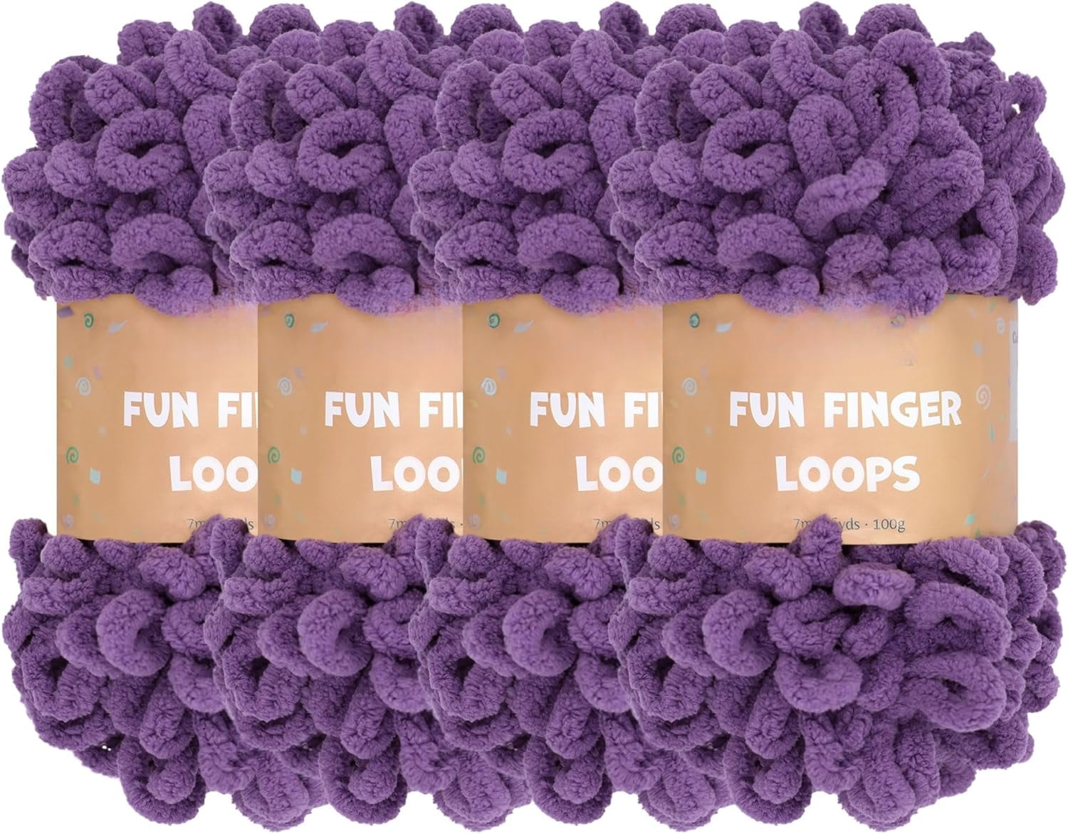 Minzimin 4 Pack (7.6 yds,3.5 oz Each Skein) Bulky Loop Yarn for Finger ...