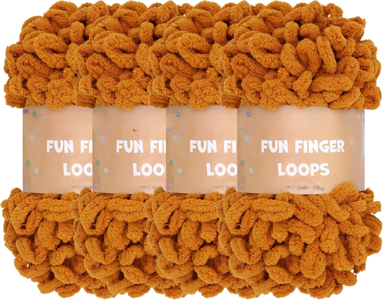 Minzimin 4 Pack (7.6 yds,3.5 oz Each Skein) Bulky Loop Yarn for Finger ...