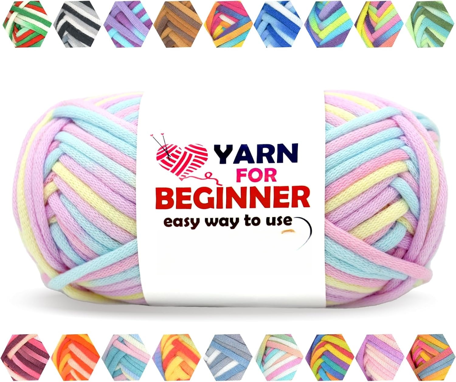 Minzimin 50g Rainbow Beginner Crochet Yarn for Crocheting and Knitting ...
