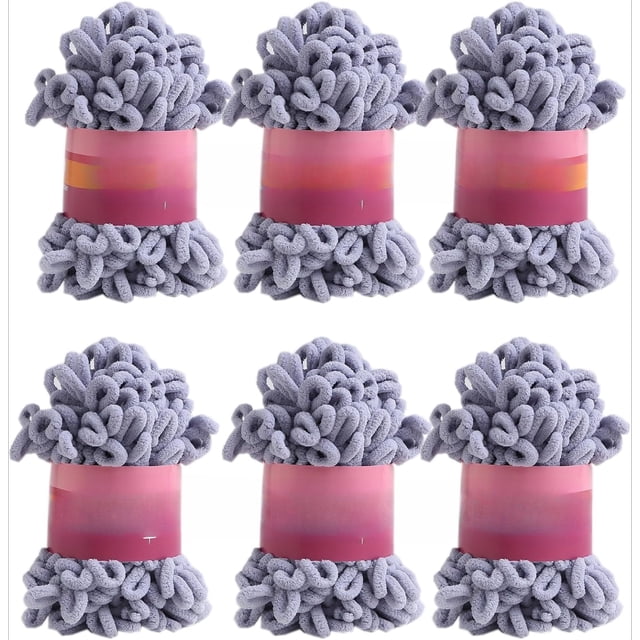 Minzimin 6 Skeins - Total 600g Fun Finger Loops Yarn - Jumbo Polyester ...