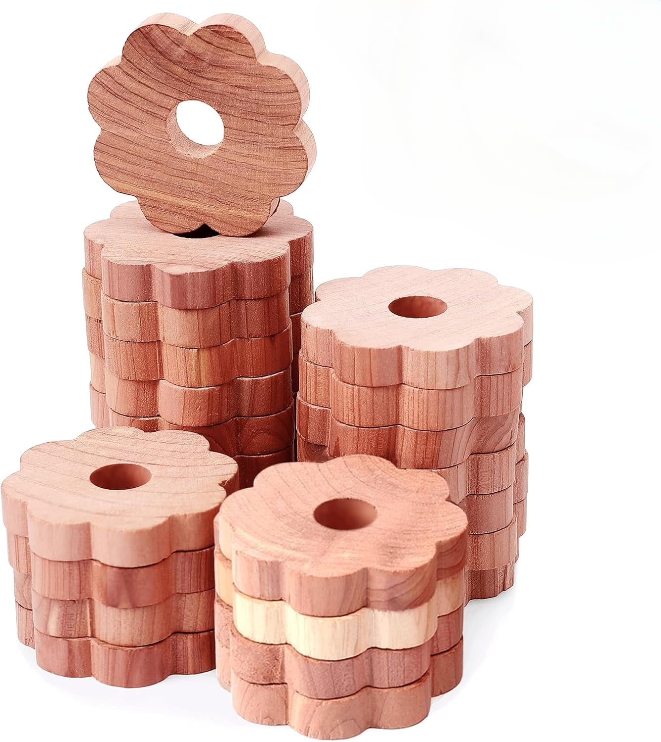 Minzimin Cedar Blocks for Clothes Storage,10/20/30Pcs Cedar Rings Cedar ...