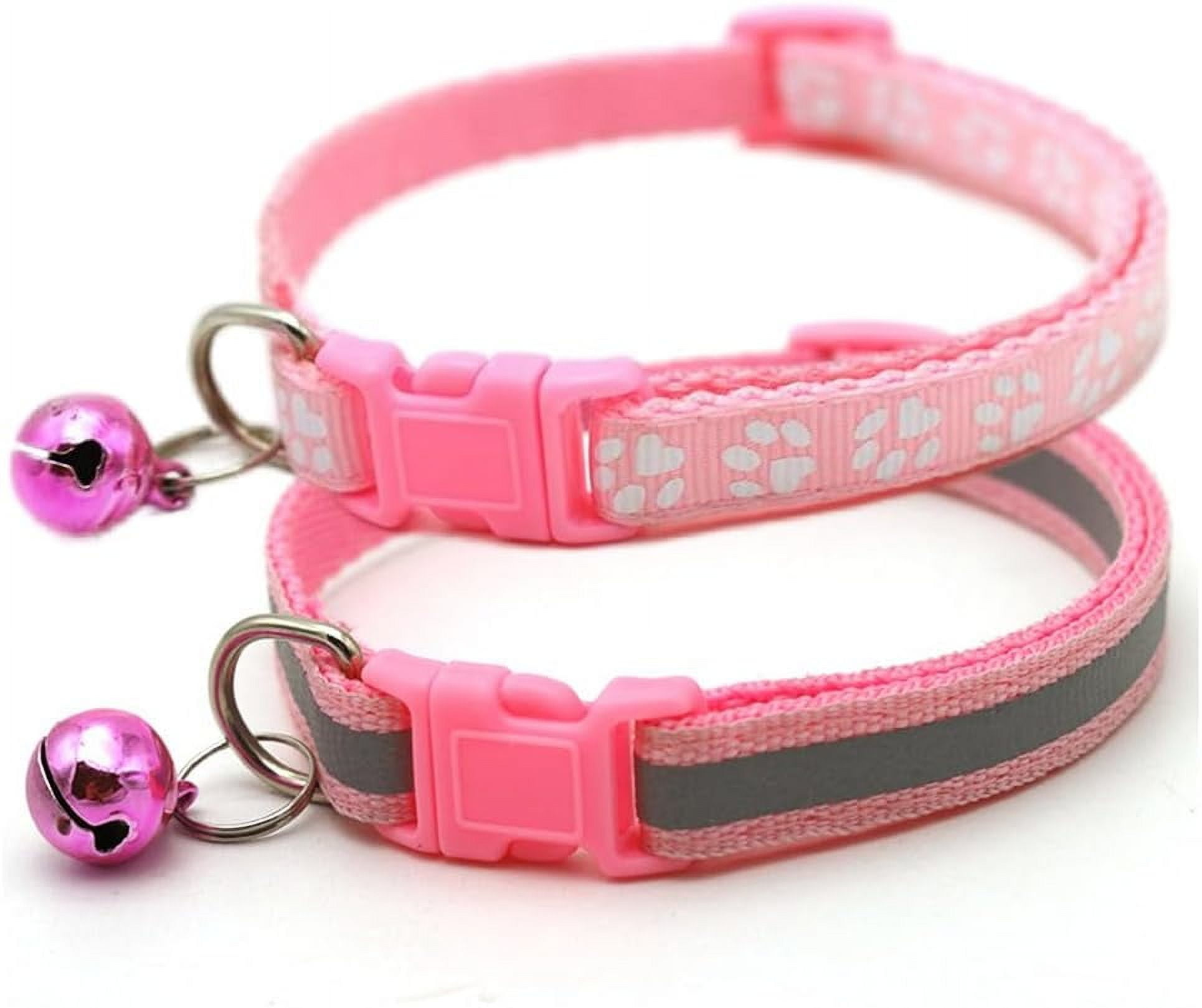 Minzimin Dog Collar with Bell, 2-Pack Basic & Reflective Cat Collars ...
