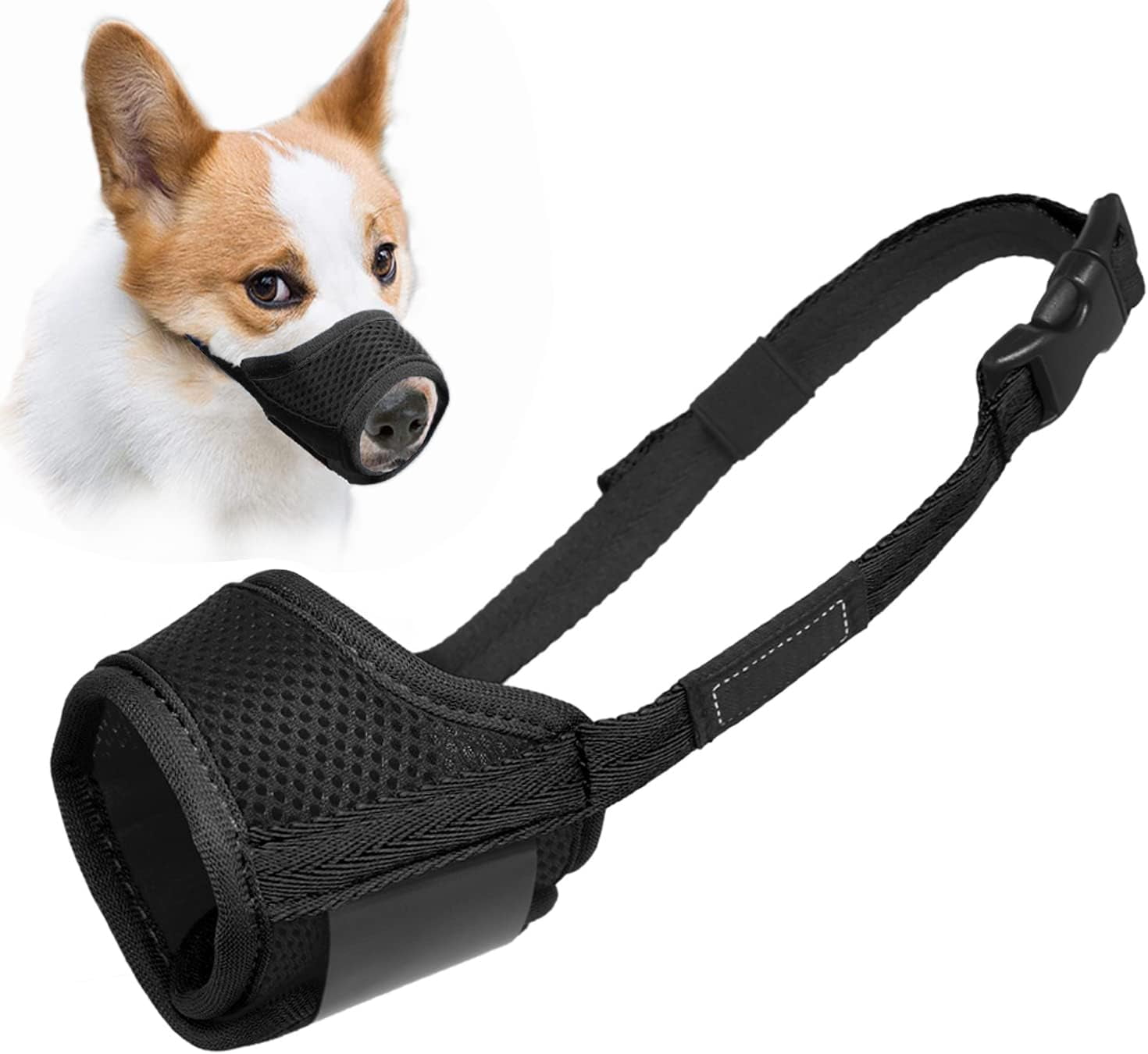 Minzimin Dog Muzzle Anti Biting Barking and Chewing with Comfortable ...
