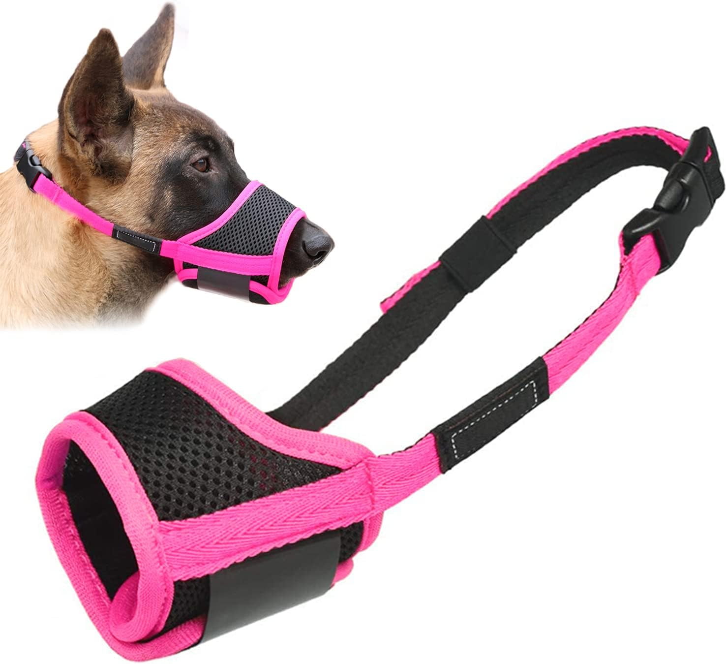 Minzimin Dog Muzzle Anti Biting Barking and Chewing with Comfortable ...