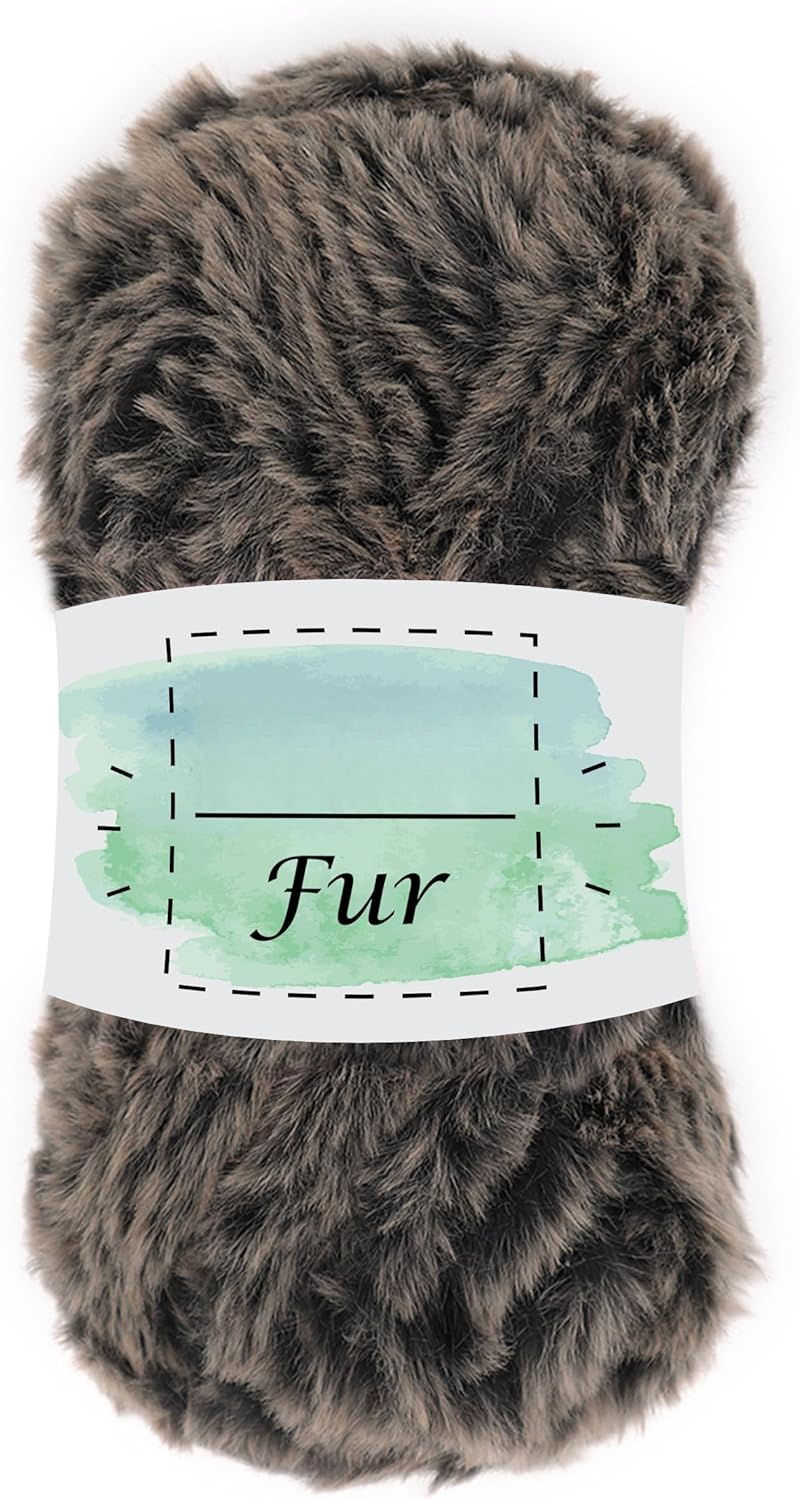 Minzimin Fur 100% Polyester Soft Super Chunky Fluffy Faux Fur Knitting ...