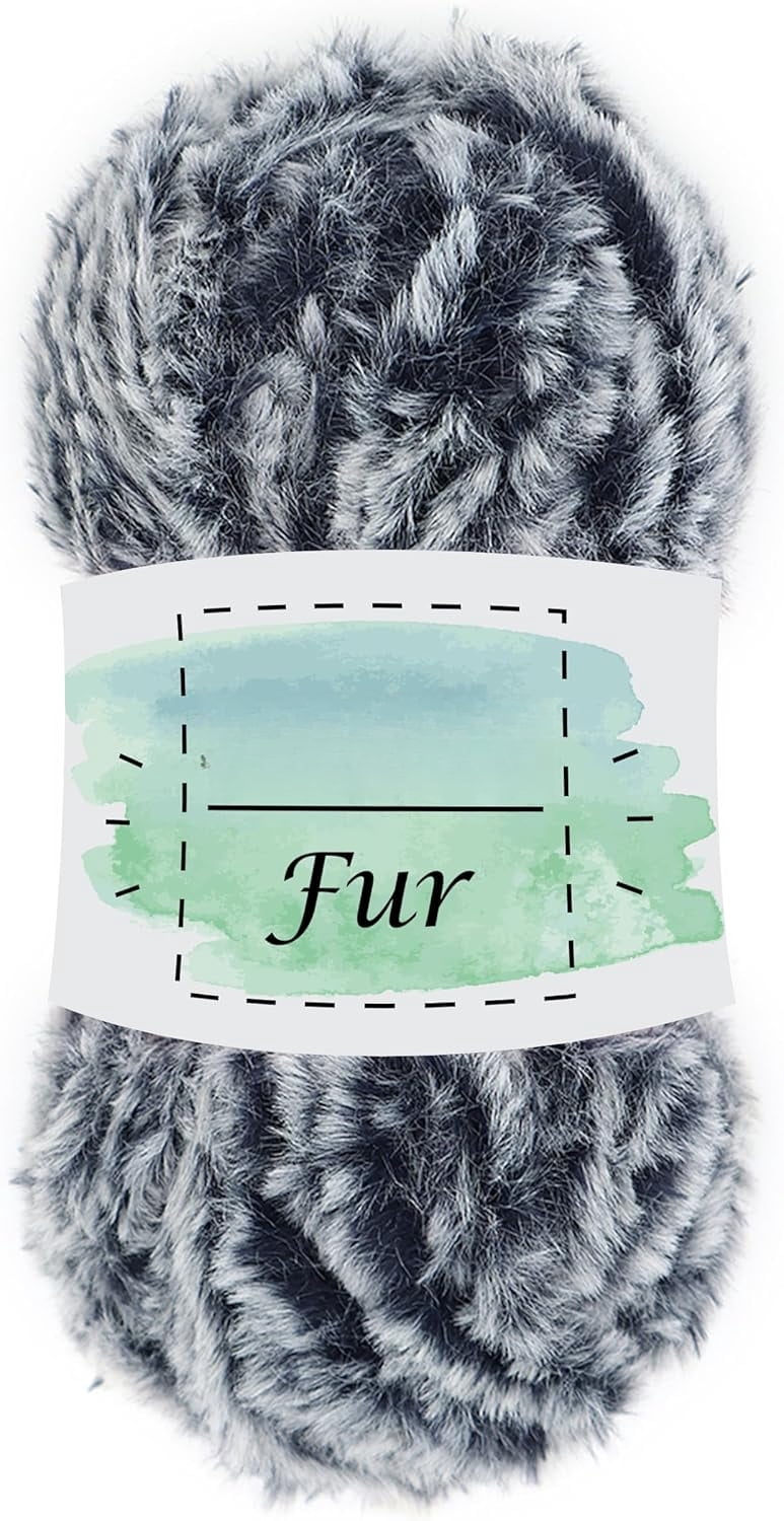 Minzimin Fur 100% Polyester Soft Super Chunky Fluffy Faux Fur Knitting ...