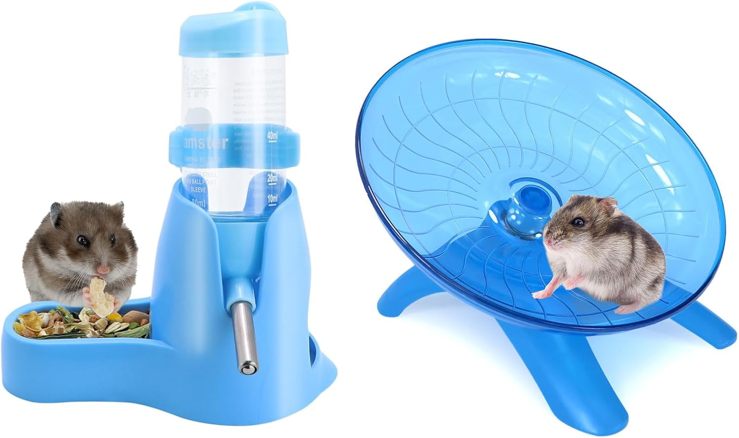 Minzimin Hamster Water Bottle Water Dispenser Hamster Silent Exercise ...