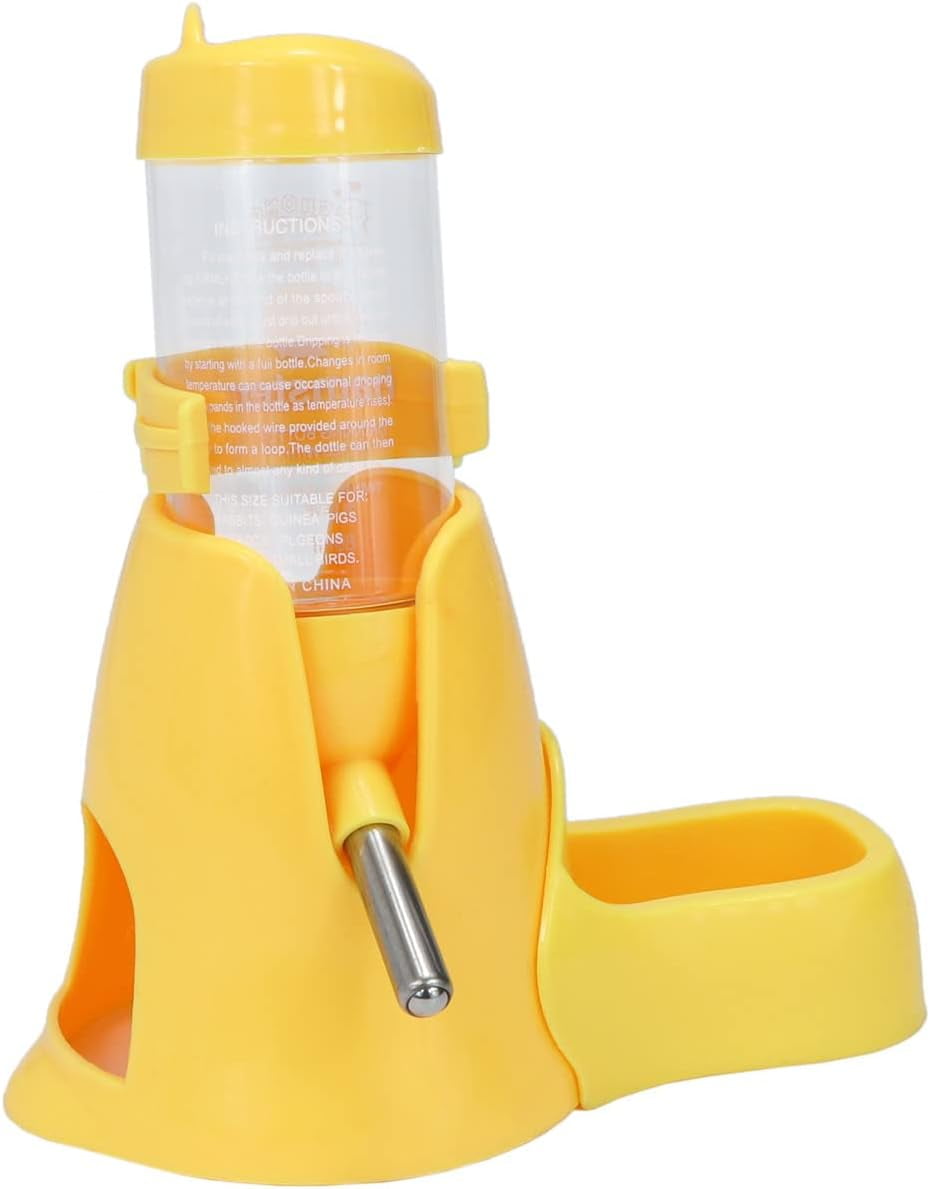 Minzimin Hamster Water Bottle with Food Container Base Hut No Drip ...