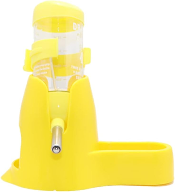 Minzimin Hamster Water Bottle with Food Container Base Hut No Drip ...