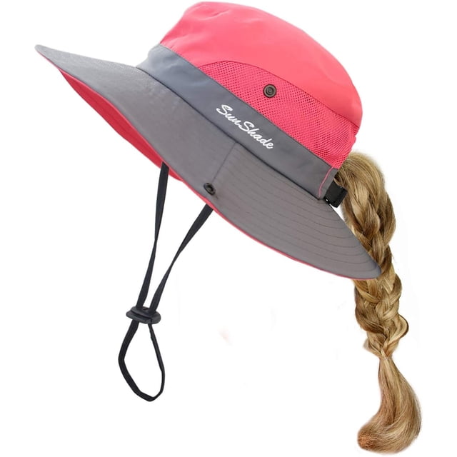 Minzimin Kids Girls Sun Hat UV Protection Wide Brim Beach Cap with ...