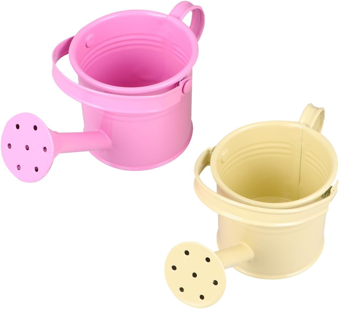 Minzimin Kids Watering Can Small Metal Watering Cans, 2PCS Gardening ...