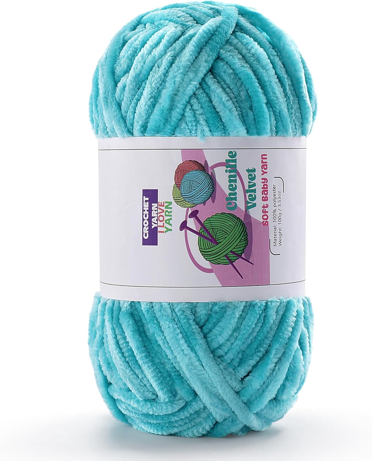 Minzimin Plush Chenille Chunky Yarn, Velvet Fluffy Yarn for Hand ...