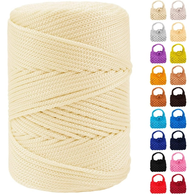 Minzimin Polyester Macrame Cord 3mm x 185yards, Braided Macrame Cord ...