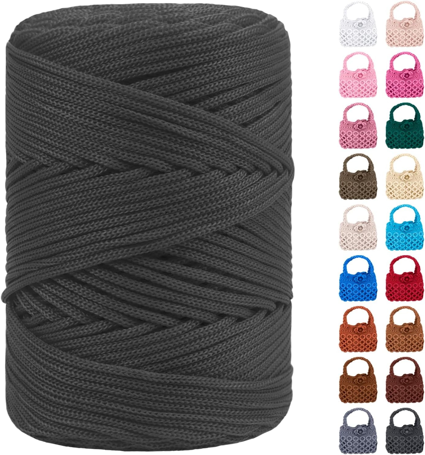 Minzimin Polyester Macrame Cord 3mm x 185yards, Braided Macrame Cord ...