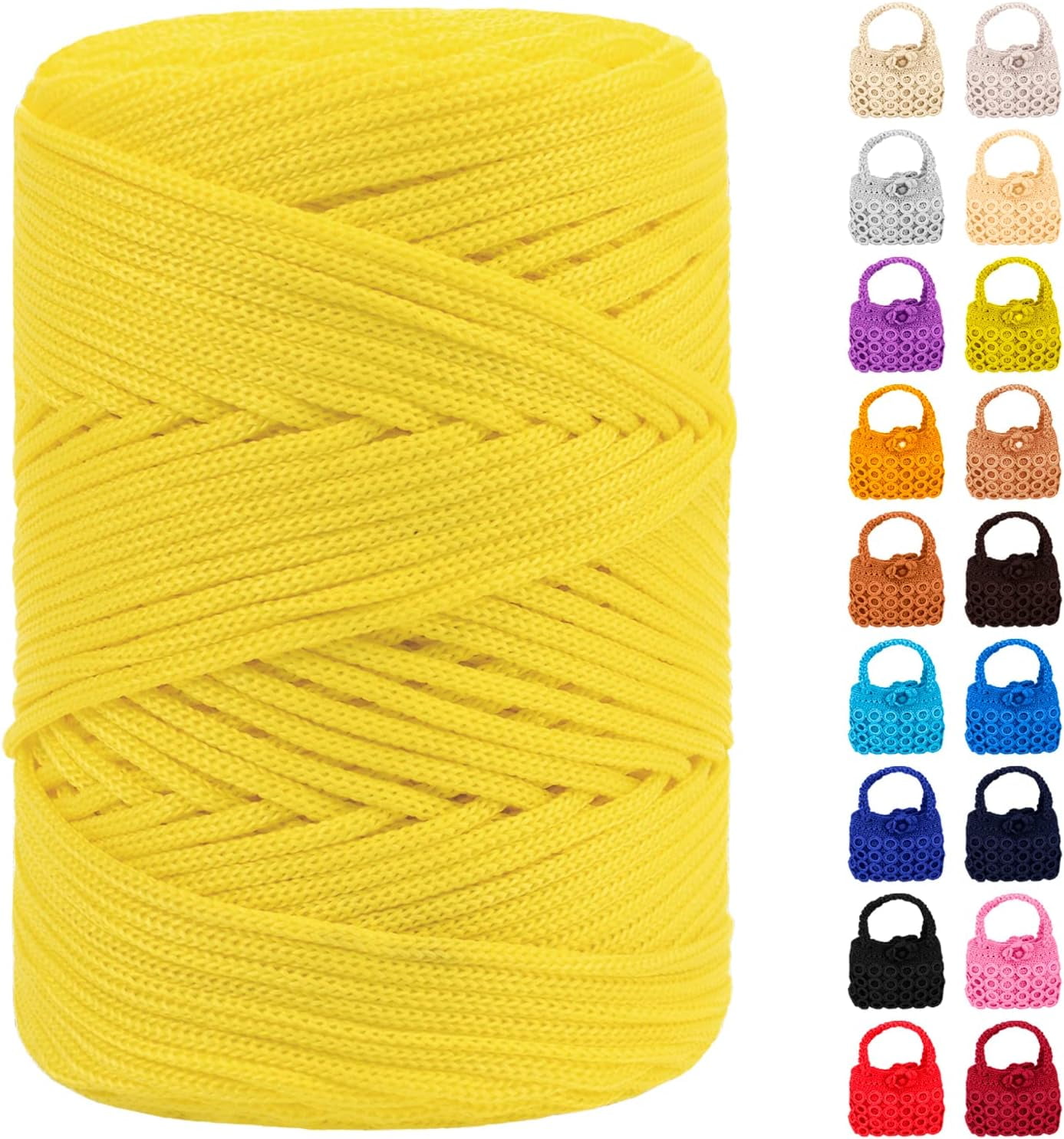 Minzimin Polyester Macrame Cord 3mm x 185yards, Braided Macrame Cord ...