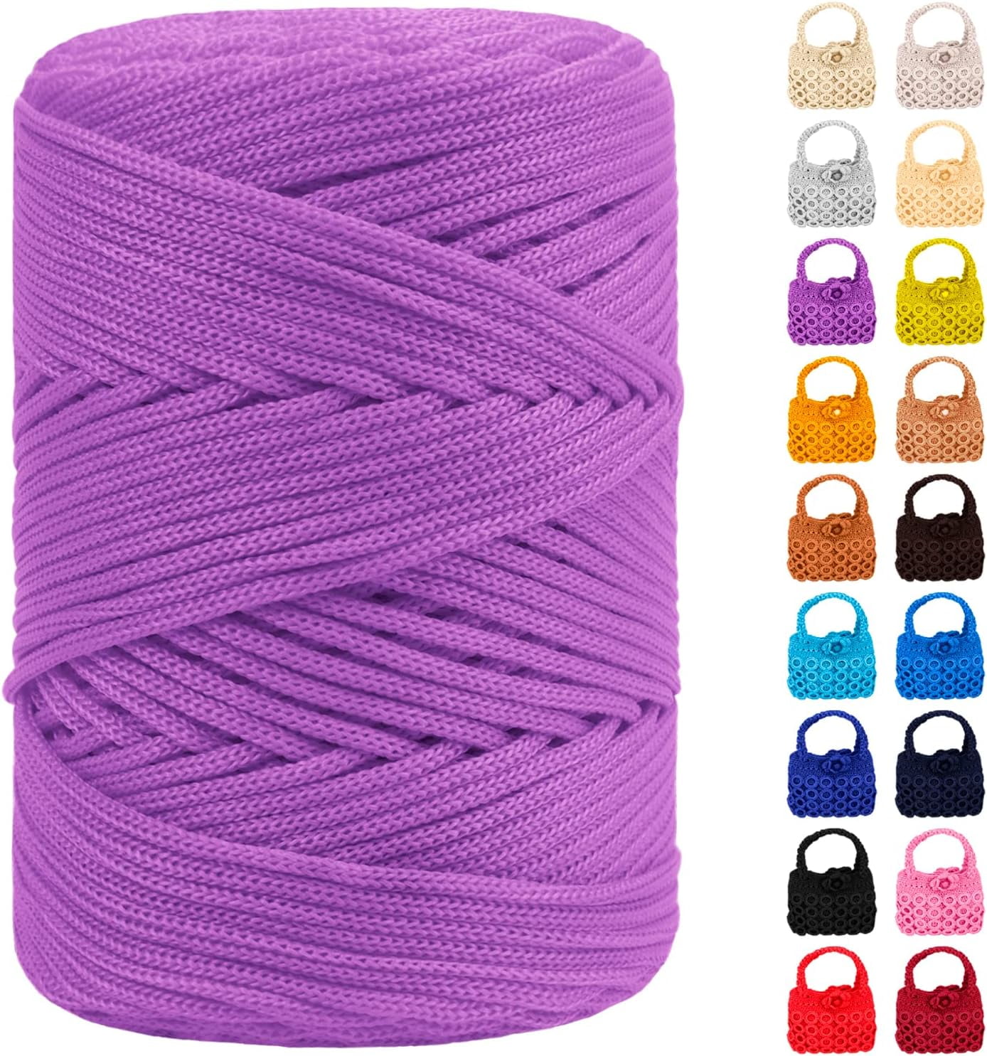 Minzimin Polyester Macrame Cord 3mm x 185yards, Braided Macrame Cord ...